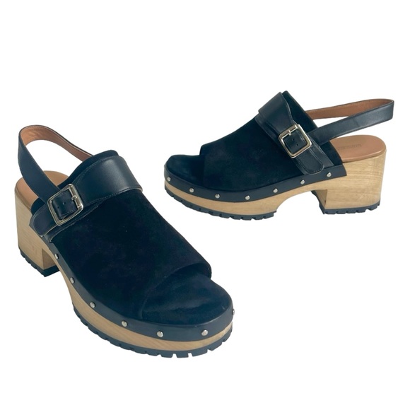 Rachel Comey | Shoes | Rachel Comey Dozer Black Suede Peep Toe Wooden ...